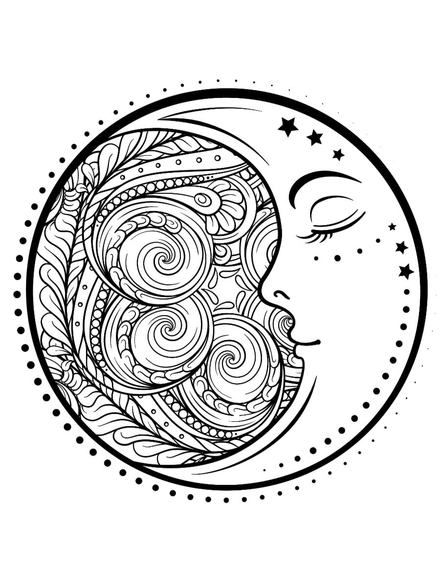 Coloriage De Lune Livre De Coloriage Soleil Lune toile Des Pages